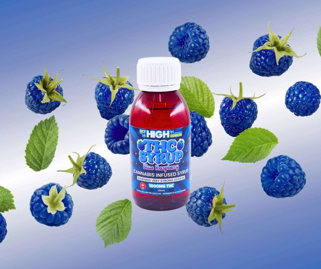 Buy Sky High Syrup – Blue Raspberry 1000mg THC Online in Canada - Bulk ...